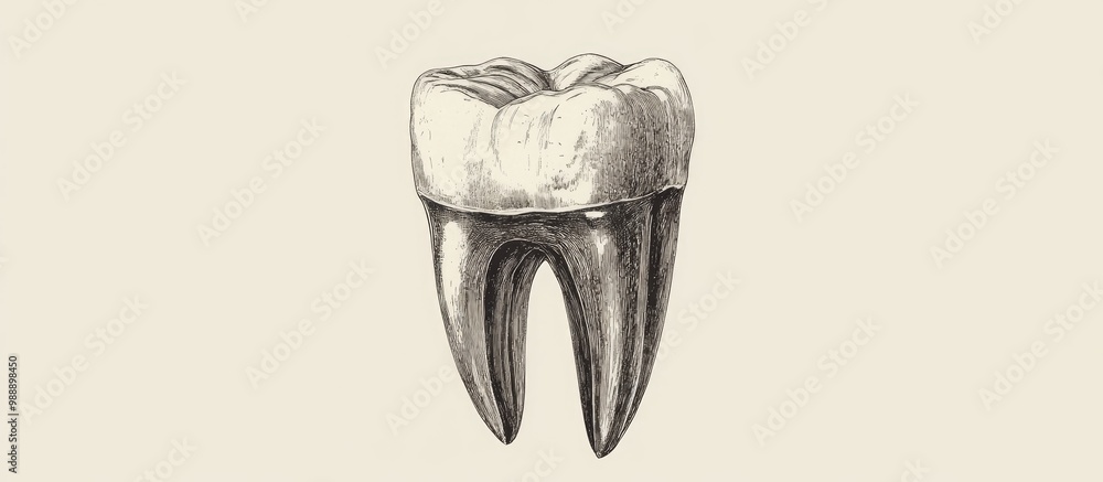 Ilustración de Stock Vertical illustration of a molar tooth showcasing ...