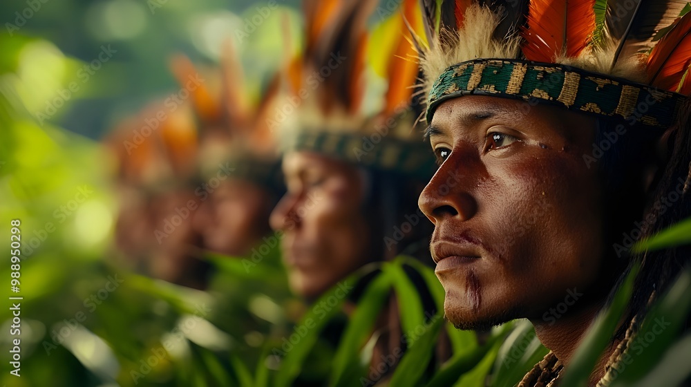 Indigenous Tribespeople in Lush Rainforest with Traditional Dwellings ...