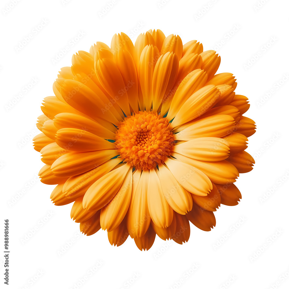 Calendula officinalis (pot marigold)orange flower isolated on transparent background,png image ...