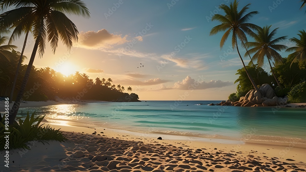 A stunningly realistic beach scene in 4K Ultra HD, with crystal clear ...