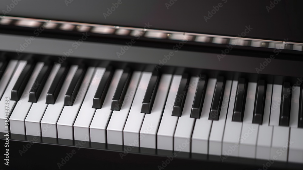 Floating piano keys in a sleek digital realm, embodying modern elegance ...