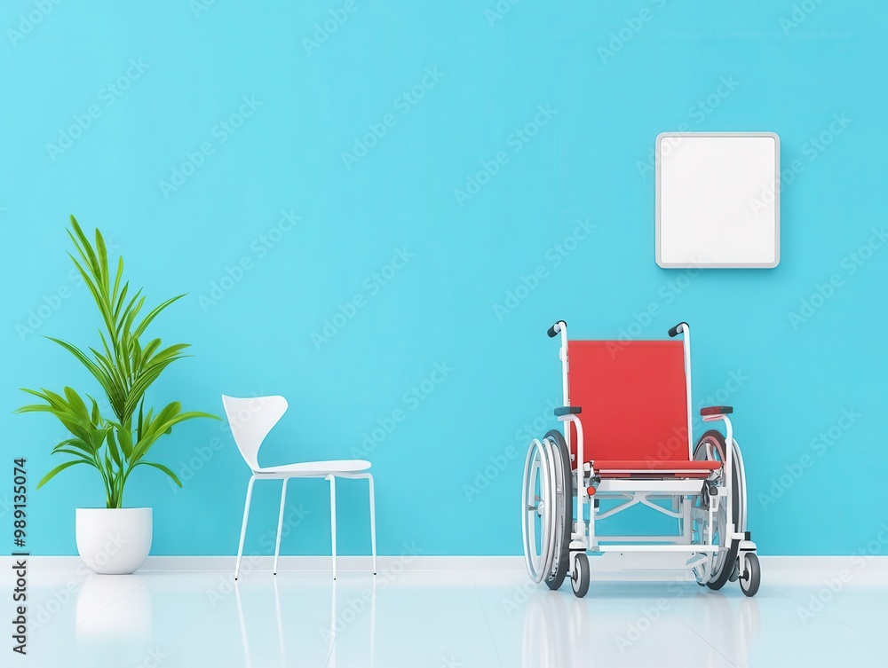 Hospital waiting room with automated wheelchair access and smart ...