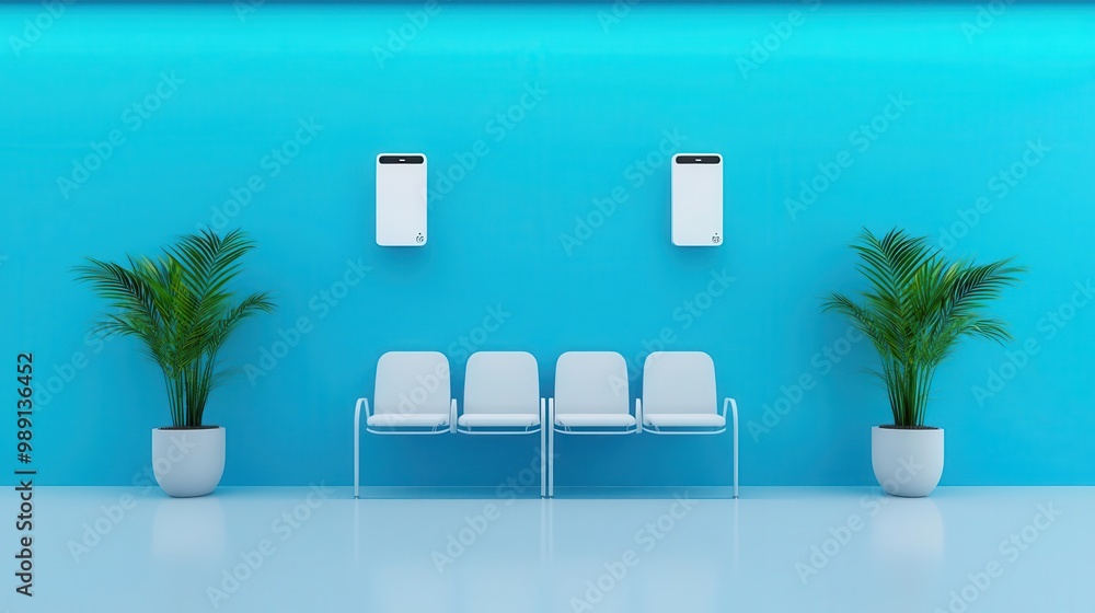 Smart hospital waiting area with AI chatbot kiosks for answering health ...