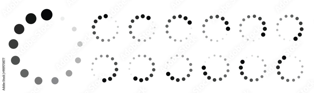 Loading Icons Set for Upload, Download, All Keyframes Frames Buffering ...