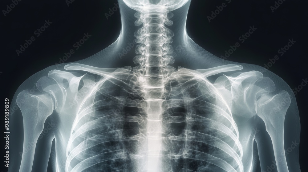 Foto de Stock X-ray image of a human torso showing detailed structure ...