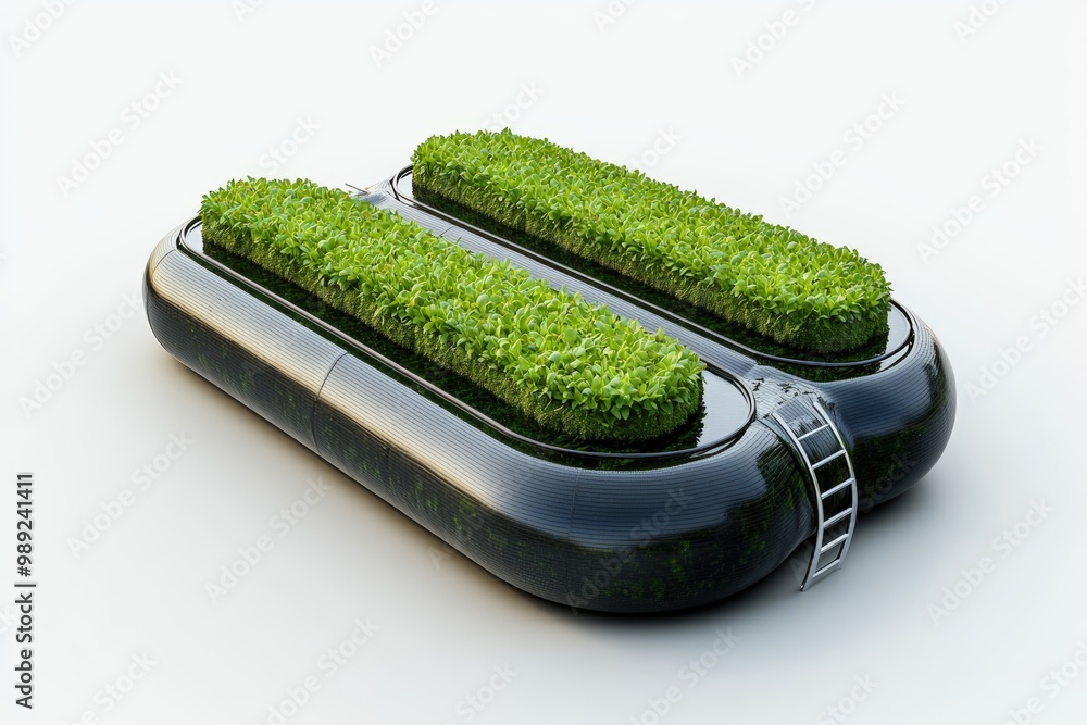 Innovative green space design featuring planted structures that enhance ...