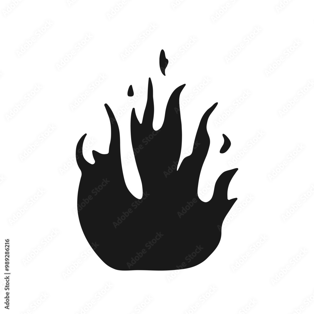 Fire with sparks in y2k style. Neo tribal flame and bonfire on ...