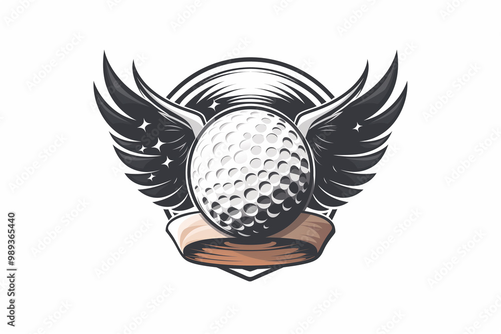 Emblem of a golf ball. Golf tournament vector logo. Isolated on a white ...
