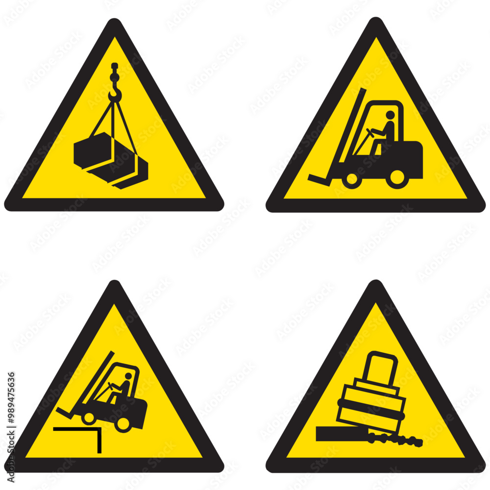 SA050,SA051,SA052,SA053, peligro de carga suspendida, Peligro paso de carretillas elevadoras ...