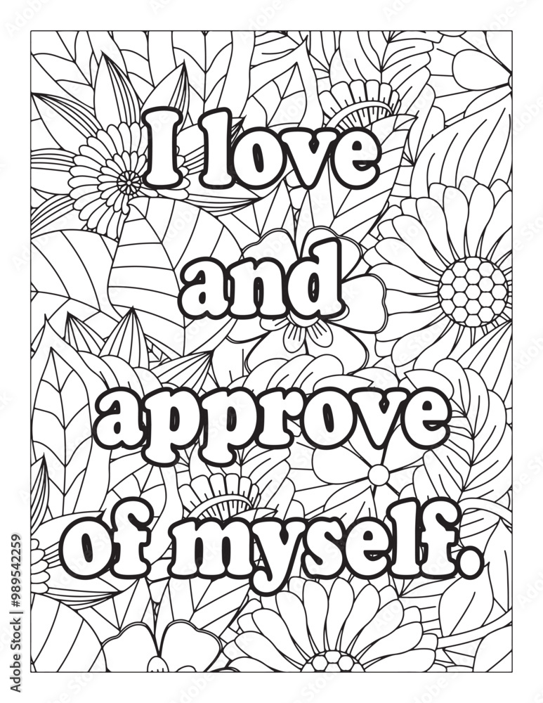 Vector de Stock Relax yourself with our inspiring quote coloring pages ...