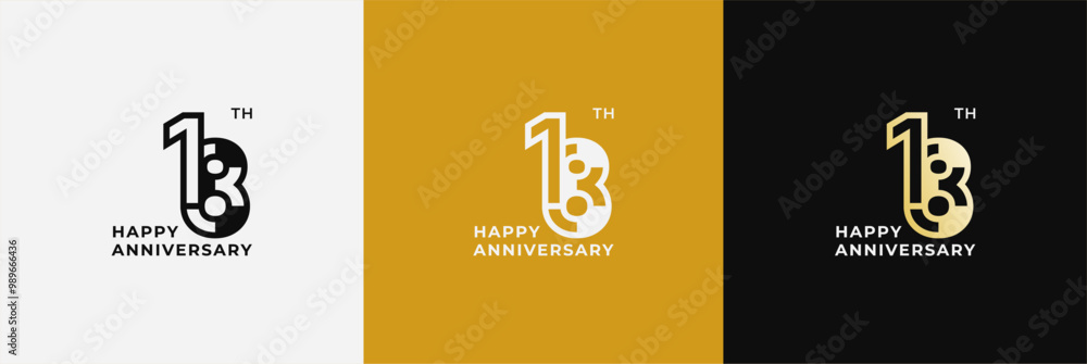 Logo 18th, 18 years anniversary, Creative template for celebration ...