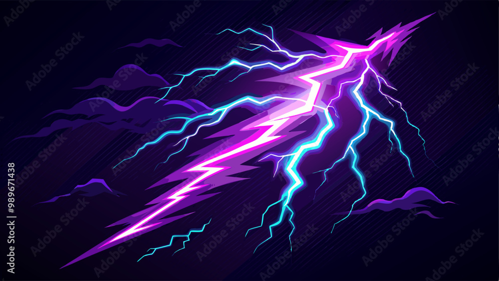 Realistic lightning bolt pattern set, black transparent background ...