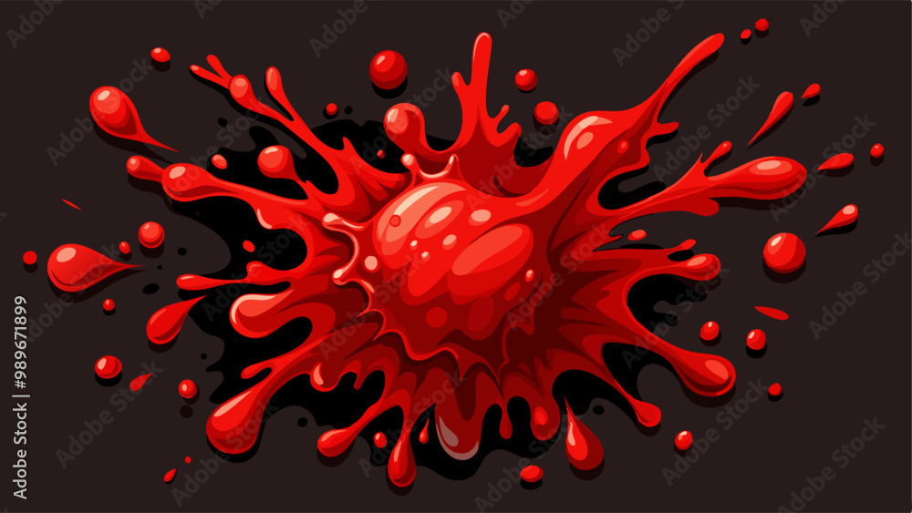 Blood splash animation set on black background. Cartoon vector ...