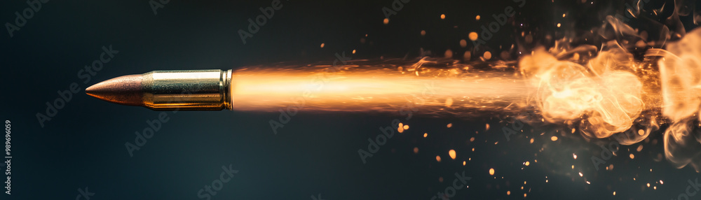 The bullet hurtles through the air at incredible speed, leaving behind ...
