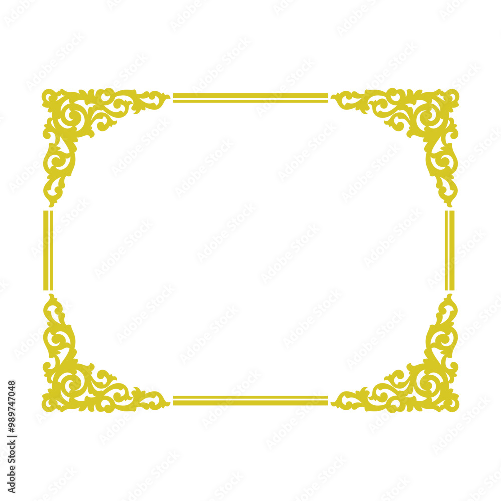 gold decorative border frame.eps Stock Vector | Adobe Stock