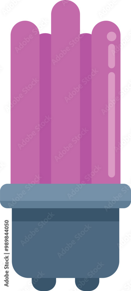 Ultraviolet fluorescent light bulb emitting ultraviolet light, flat ...