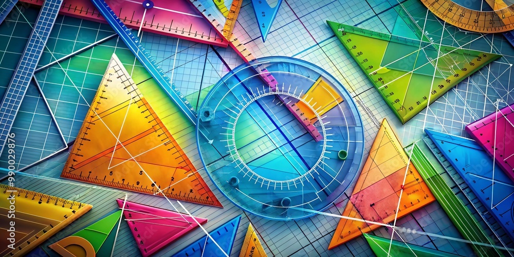 Visual Representation of Corresponding Angles in Geometry with Colorful ...