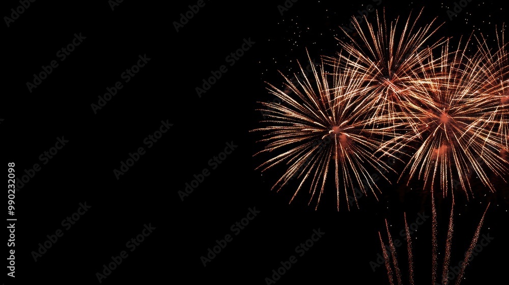 fireworks bursting in the night sky with a dark, clear background ...