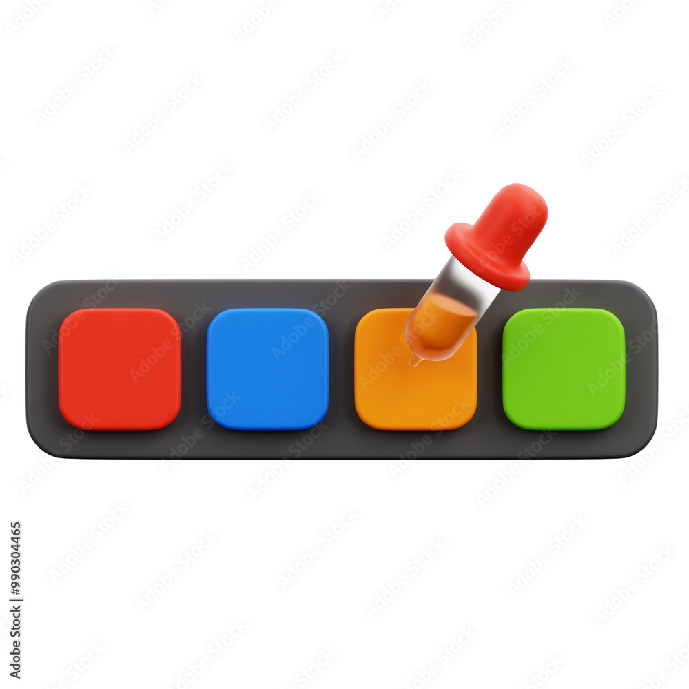 3D Color Palette Picker Illustration Stock Illustration | Adobe Stock