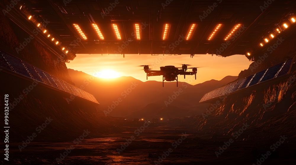 Futuristic desert base featuring underground bunkers, anti-aircraft ...