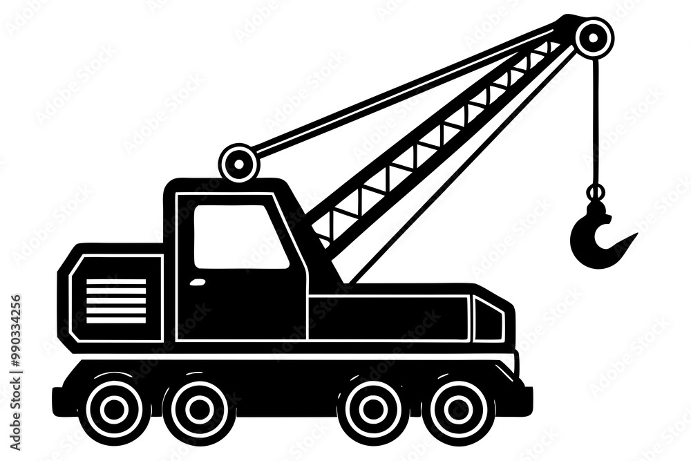 Mobile crane machine vector, mobile crane crawler heavy vehicles ...