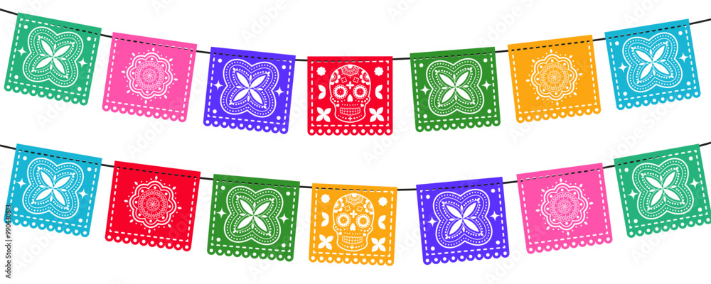 Dia de Los Muertos - Day of the Dead set of colorful mexican ...