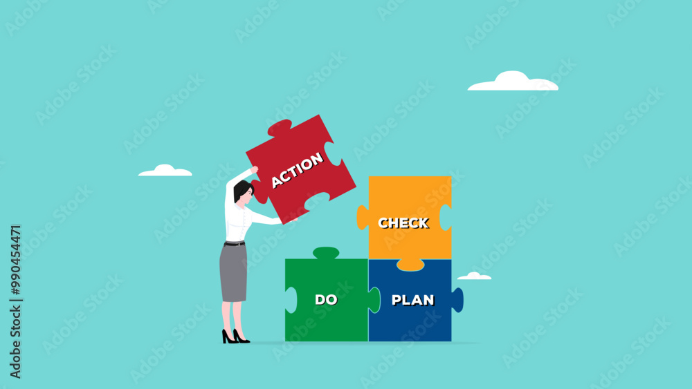 plan do check action PDCA quality cycle, process with quality standards ...