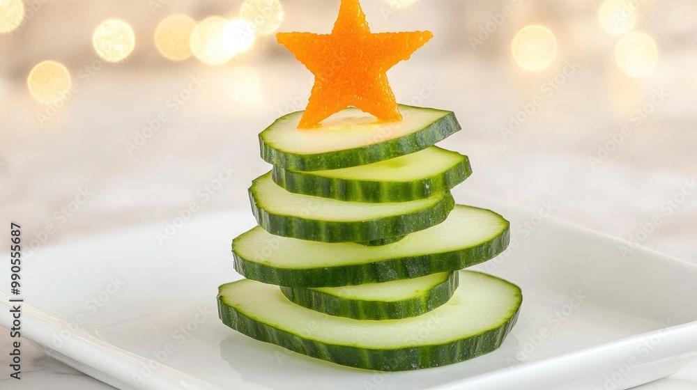 Whimsical cucumber trees topped with orange stars create a playful food ...