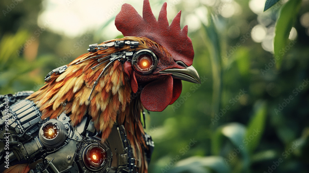 Striking images of cyborg chickens blending realistic feathers with ...