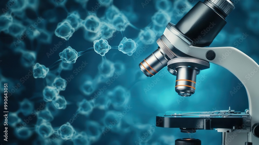 Advanced nanotechnology microscope, showing detailed structures of ...