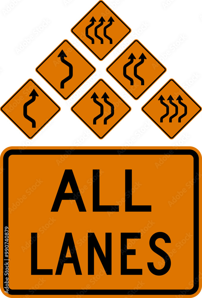 Reverse Curve Road Signs Collection Featuring Single, Double, and ...