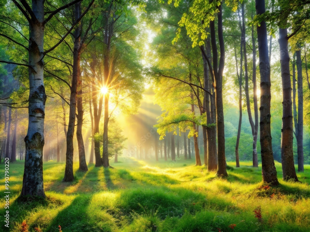 Animated gif of swaying trees in a serene forest setting with gentle ...
