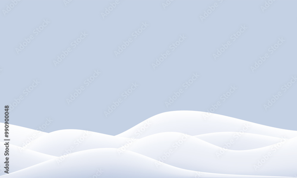 Snow border podium, 3d vector background. Winter snow mountain sale ...