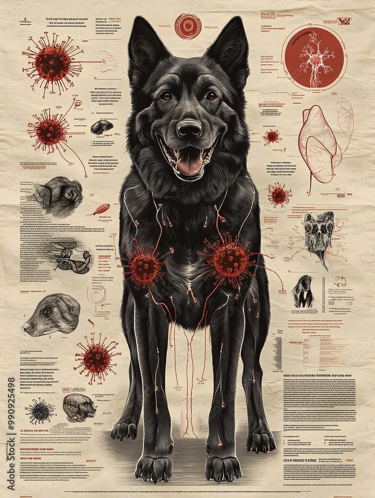 Ilustración de Stock an educational poster for World Rabies Day showing ...