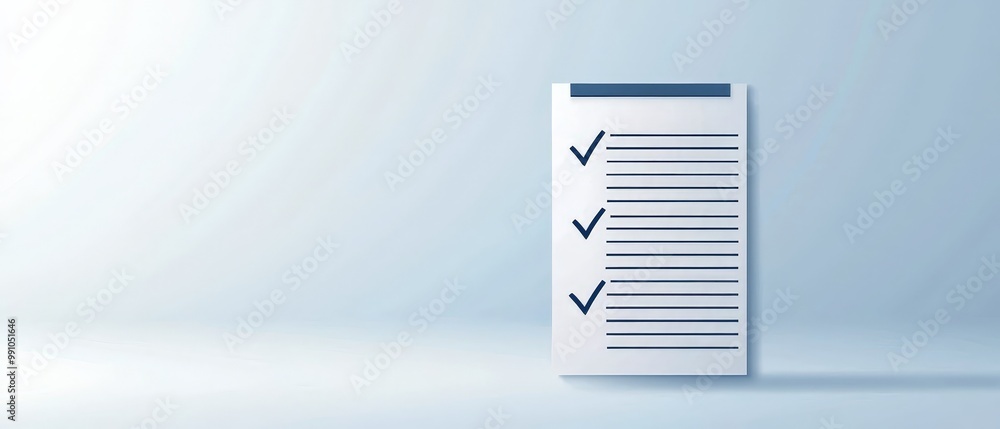 Minimalist White Checklist with Bold Checkmarks on Soft Blue Background ...