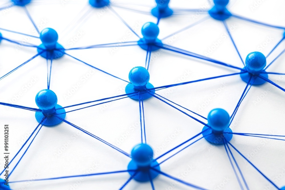 String-connected pins forming a human head. Concept of mental health ...