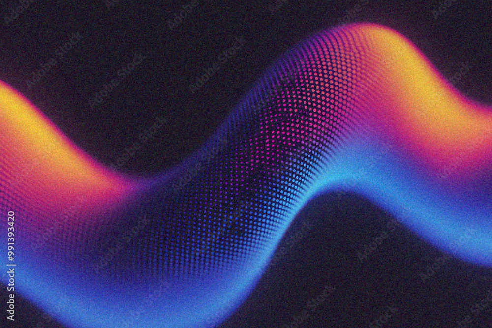 Grainy gradient background, Vibrant abstract waves with colorful ...
