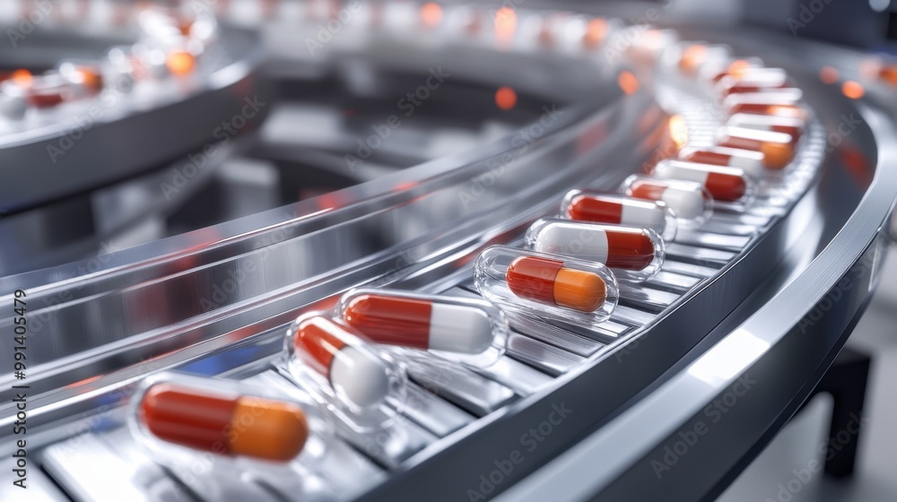 Robotic dispensing system inside a modern pharmacy setting with ...