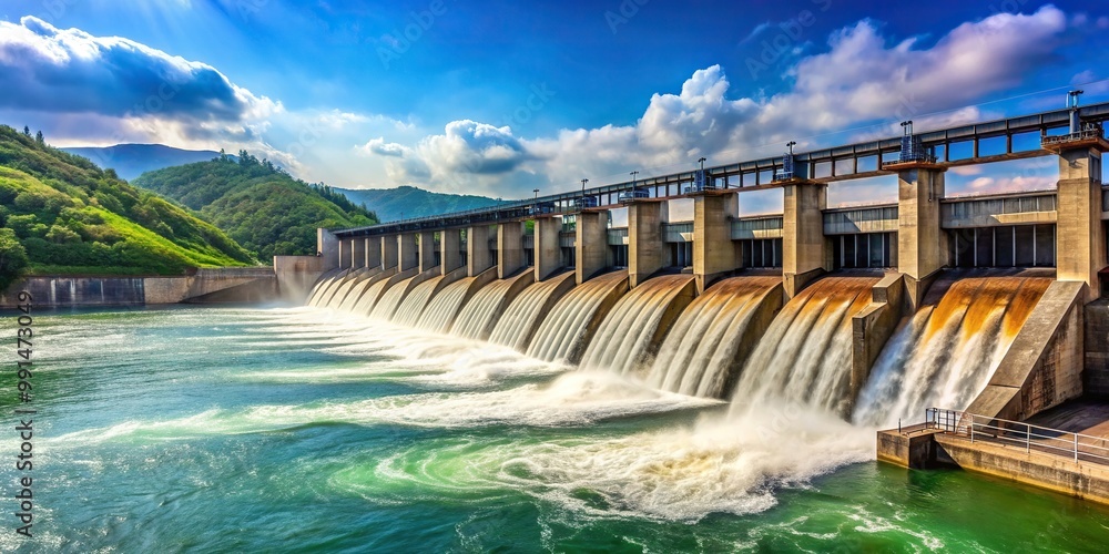 Clean energy hydropower plant using downstream water, downstream, water ...