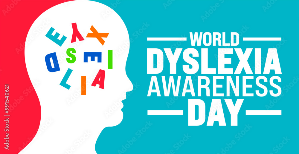 World Dyslexia Awareness Day background or banner design template is ...