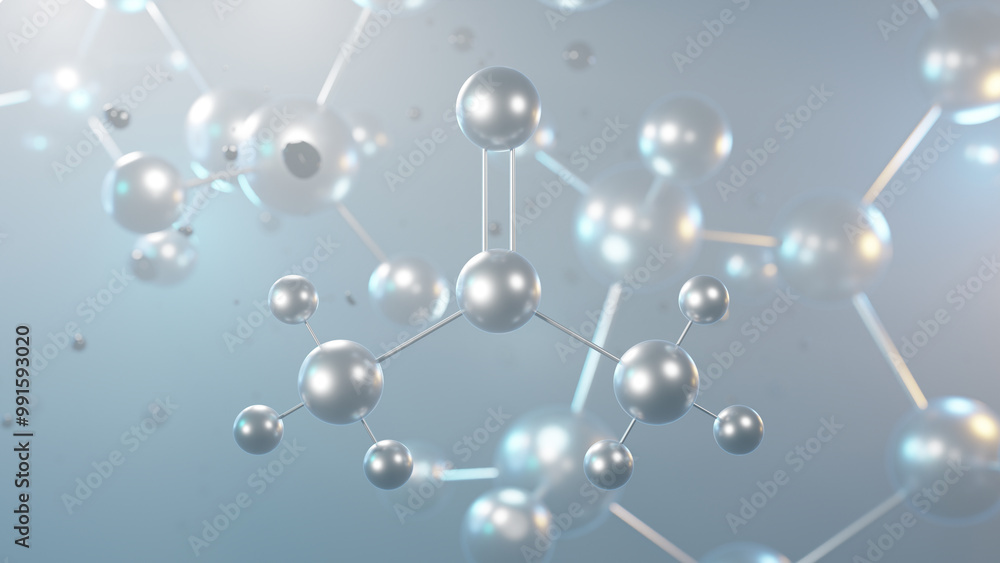 Ilustración de Stock acetone molecular structure, 3d model molecule, 2 ...