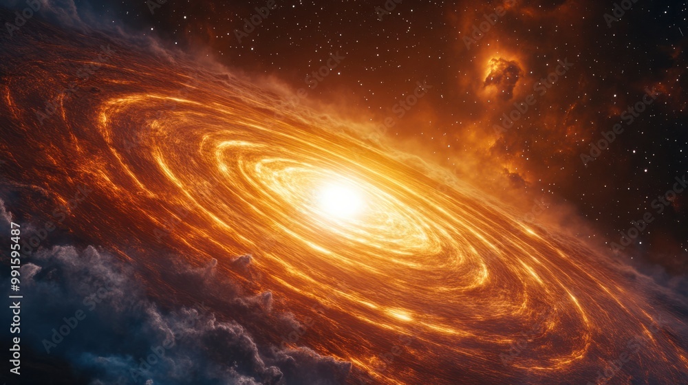 Bright young star surrounded by a protoplanetary disk of gas and dust ...