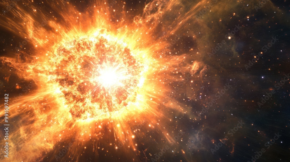 Massive dying star collapsing, showing the early stages of a supernova ...