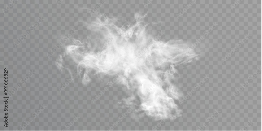 White translucent smoke PNG steam cloud fog smog background. Vector ...