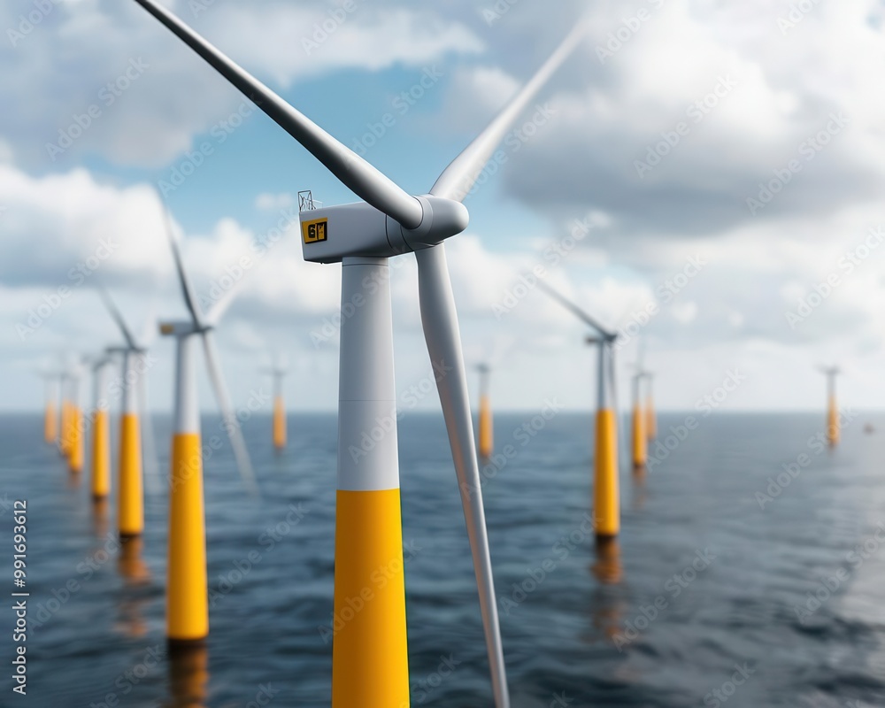 Floating wind farm with integrated energy storage and desalination ...