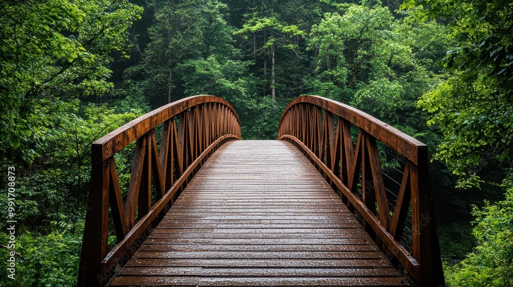 Ilustración de Stock Dual-purpose bridge with a lower deck for wildlife ...