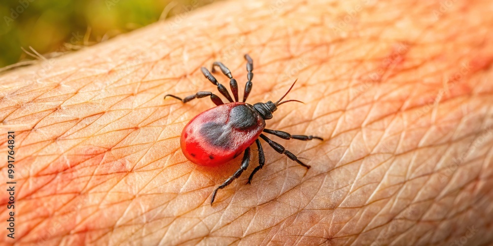 Ilustración de Stock Close-Up Images of Tick Bite Bullseye Rash on Skin ...
