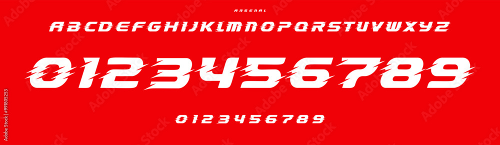 Energy typography, windy speed numbers and letters, bold electric font ...