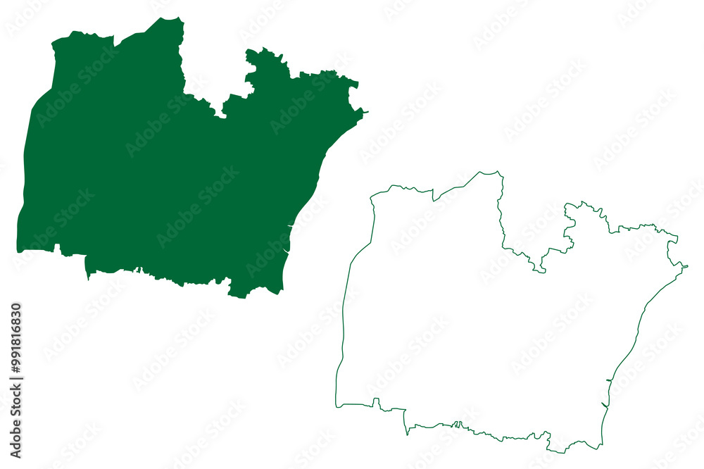 Prakasam district (Andhra Pradesh State, Republic of India) map vector ...