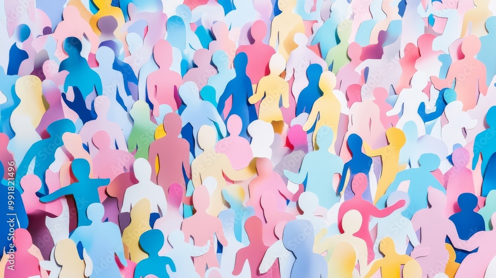 Paper Cutout Crowd, Diversity, Togetherness, Unity, Community, Paper ...